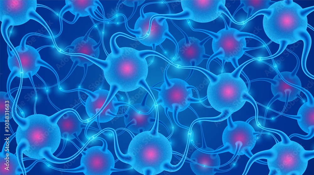 Artificial neural network. The nodes are connected with each other ...