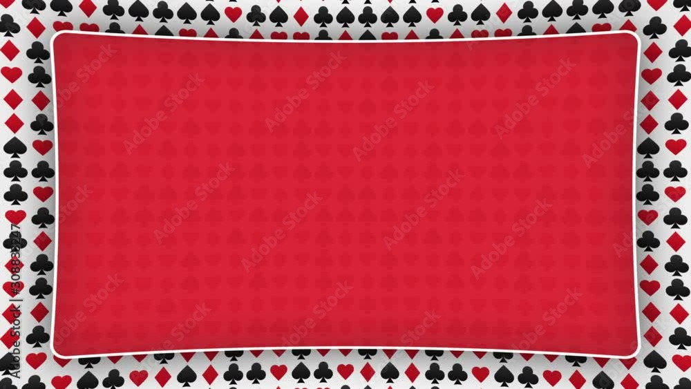 Playing card suits hearts diamonds clubs spades frame animated ...