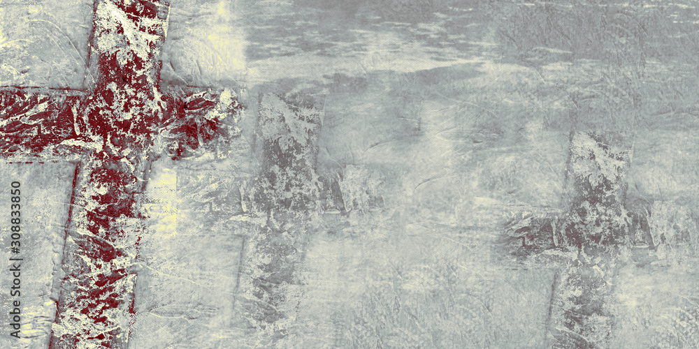 old rugged cross red gray texture slide backdrop, appropriate for ...