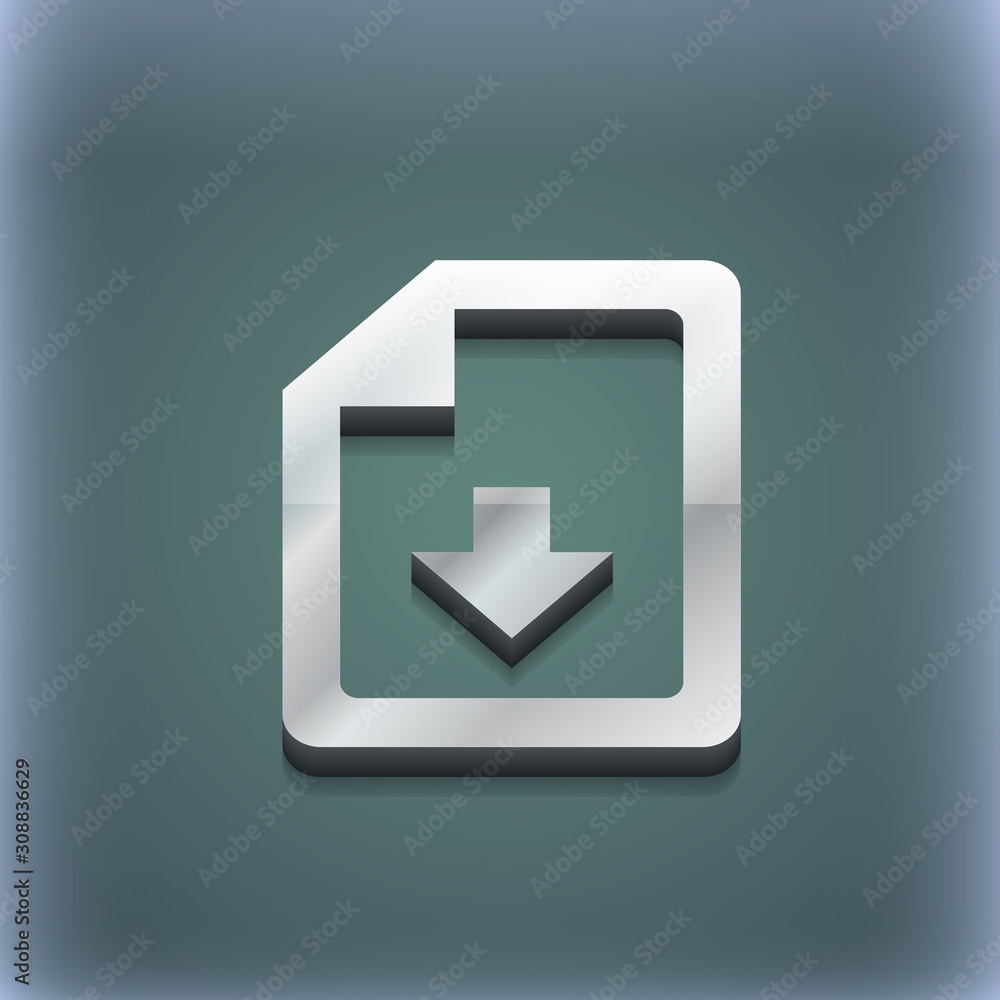 import, download file icon symbol. 3D style. Trendy, modern design with ...
