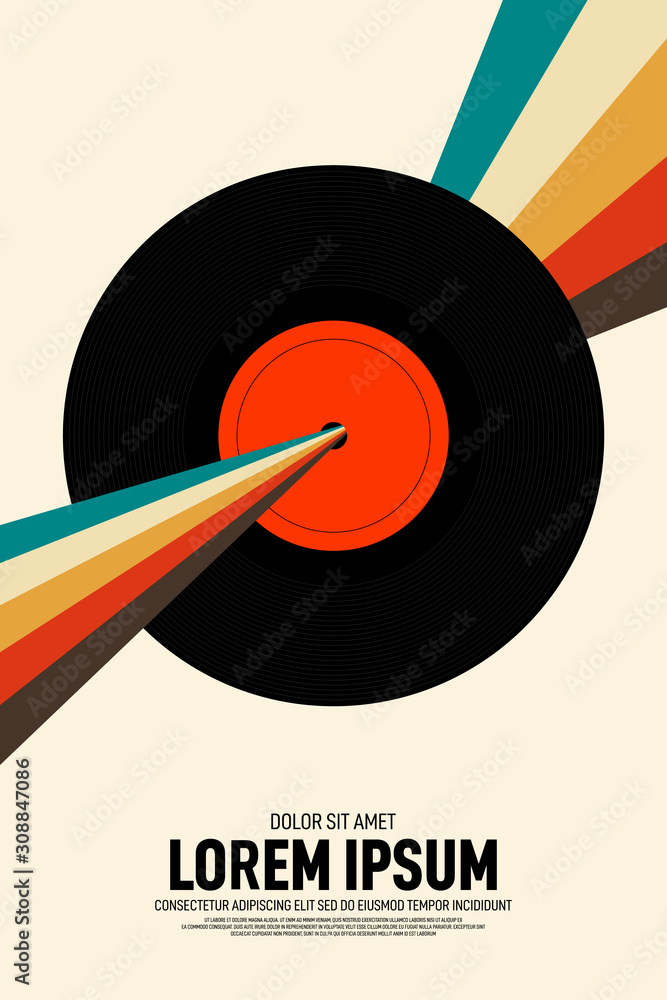 Music poster design template background vintage retro style Stock ...