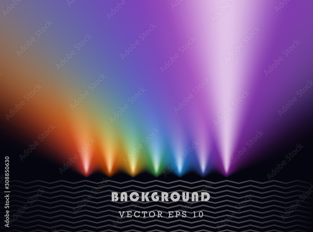 Luminous abstract bright rainbow light, festival. Vector illustration ...