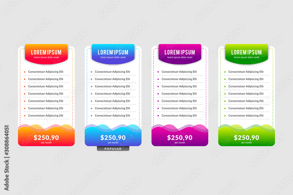Infographics tab in vertical paper index with four data template ...