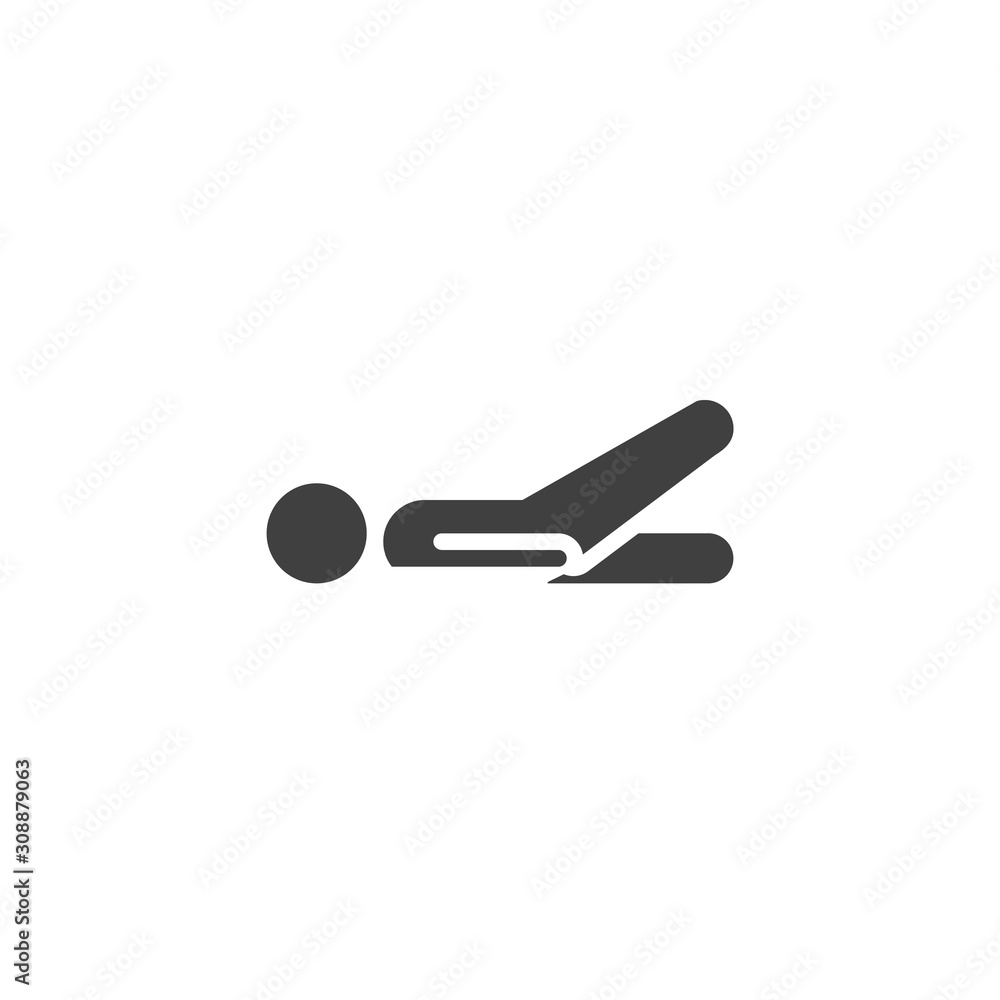 Man doing Leg Raise Exercise vector icon. filled flat sign for mobile ...