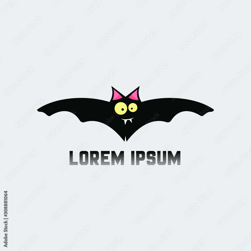Cartoon bat vector illustration, logo design. cute expression bat icon ...