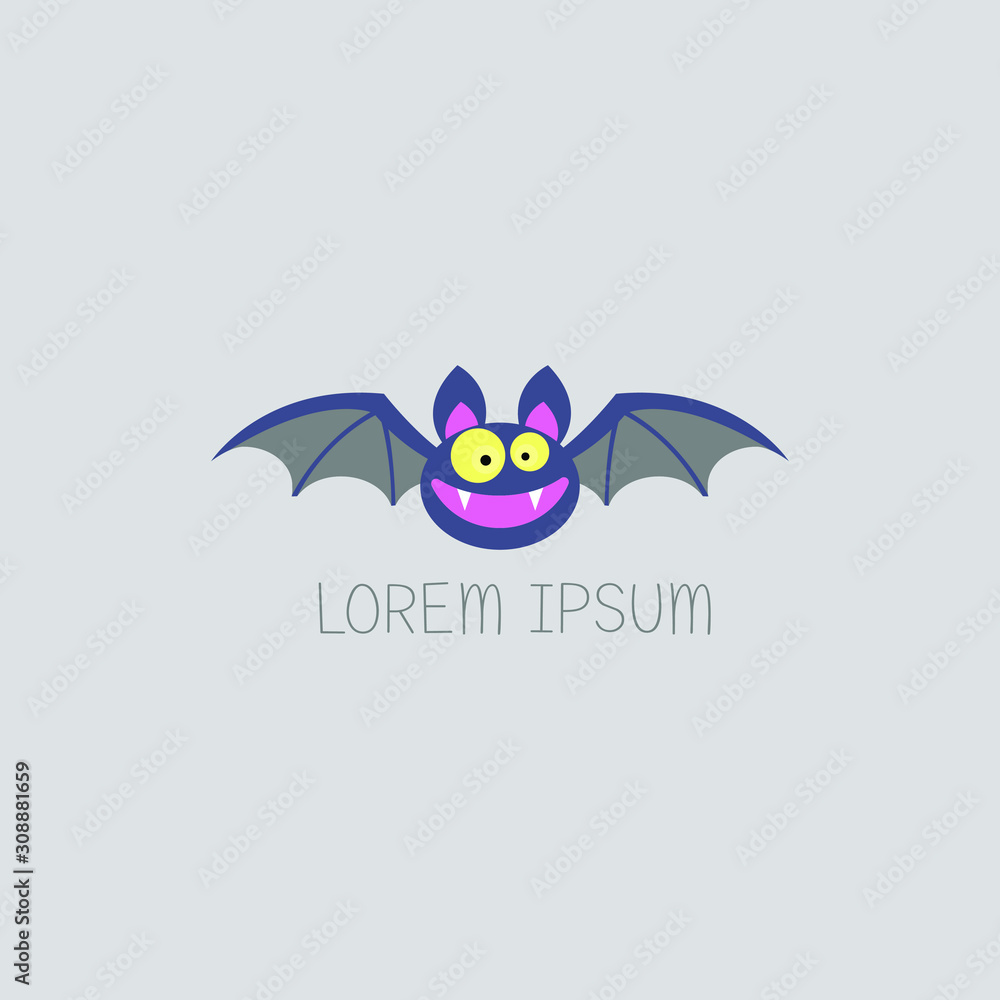 Cartoon bat vector illustration, logo design. cute expression bat icon ...