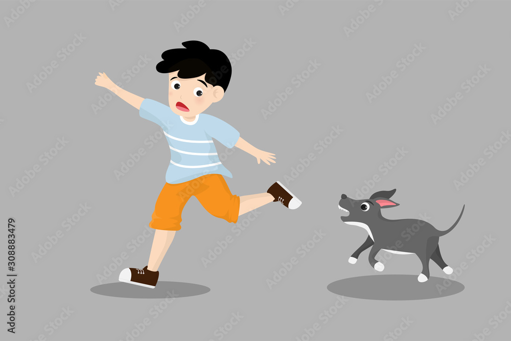 Cartoon Dog Running Away