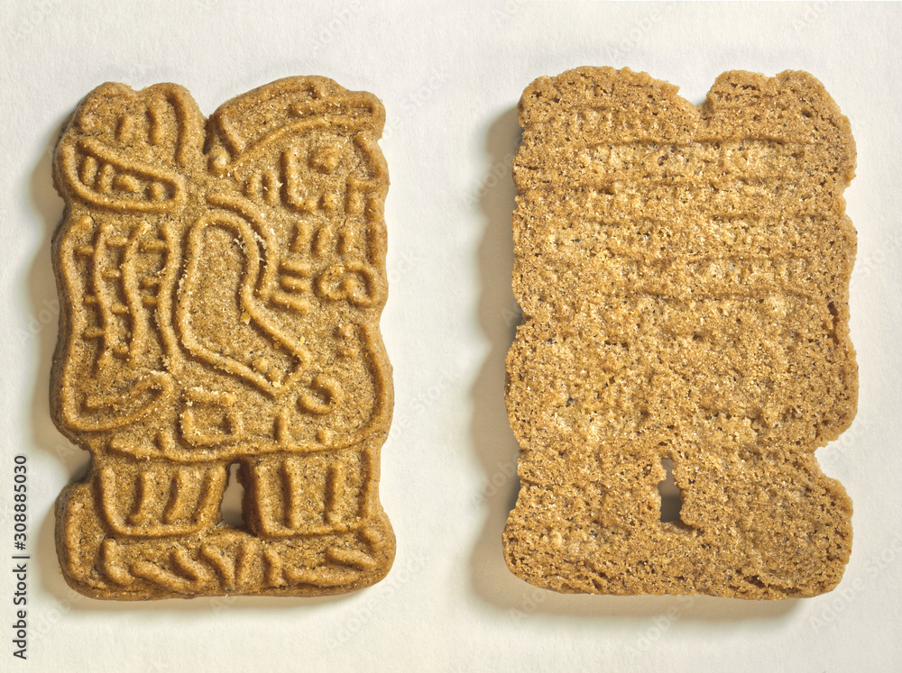 Natural food. Figured cookies from whole grains. Front view and rear ...