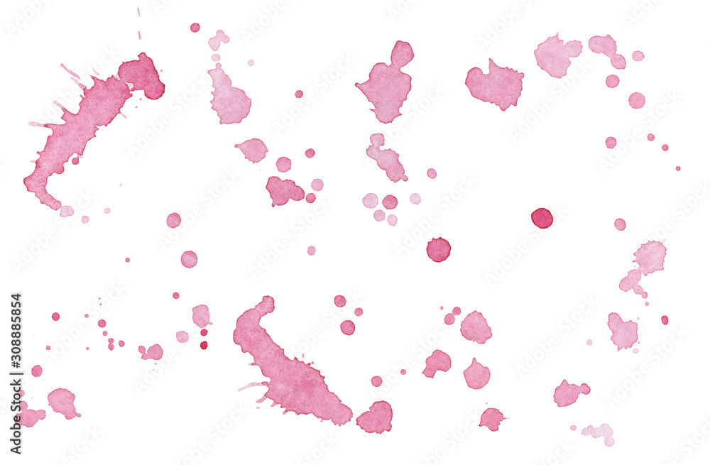 Watercolor pink Drop Splash Vector Hand drawn Stock Vector | Adobe Stock