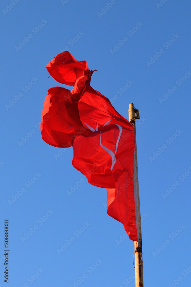 turkish flag at Kalekoy - turkish aegean island Gokceada (Imbros) Stock ...