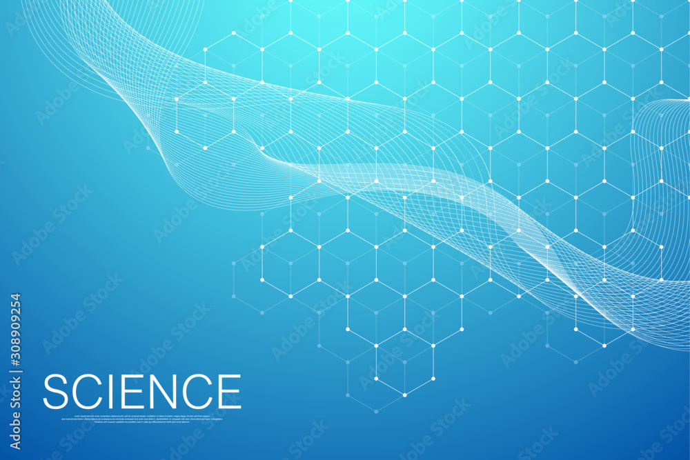 Hexagons abstract background with geometric shapes. Science, technology ...