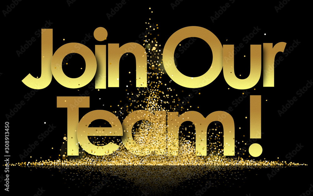 join our team in golden stars background Stock Photo | Adobe Stock