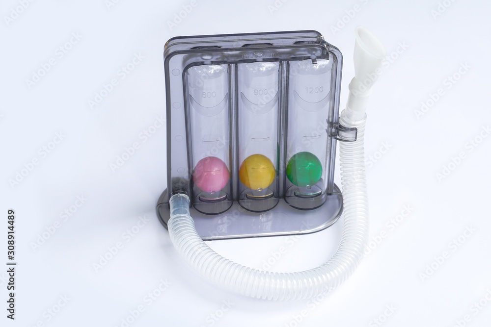 Triflow incentive spirometer for inhalation exercise on white ...