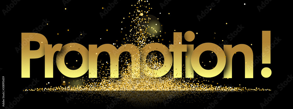promotion in golden stars and black background Stock Illustration ...