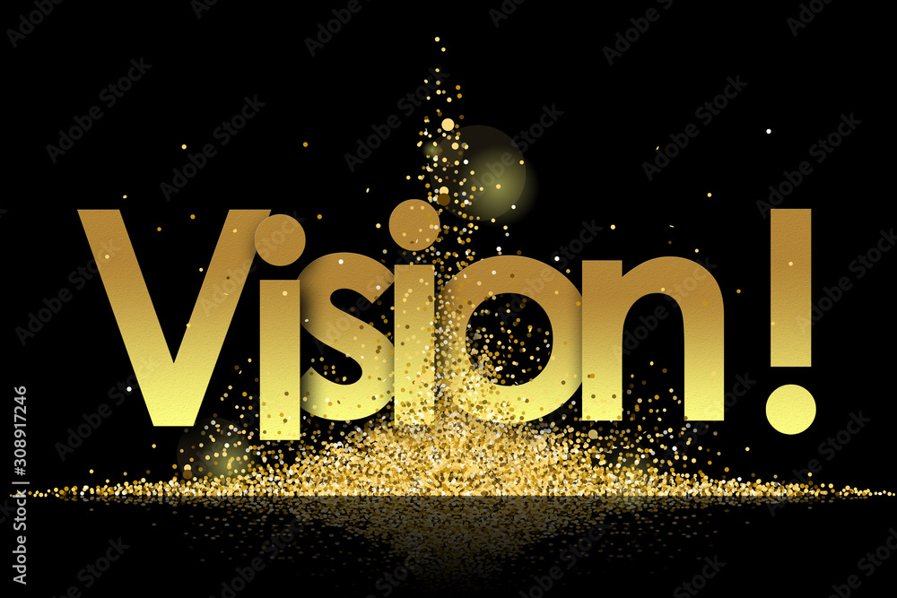 vision in golden stars and black background Stock Illustration | Adobe ...