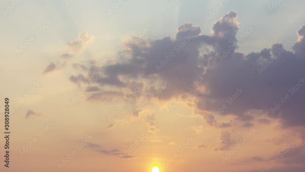 Sunset Sky With Clouds. Time Lapse From RAW Source. Sky Replacements ...