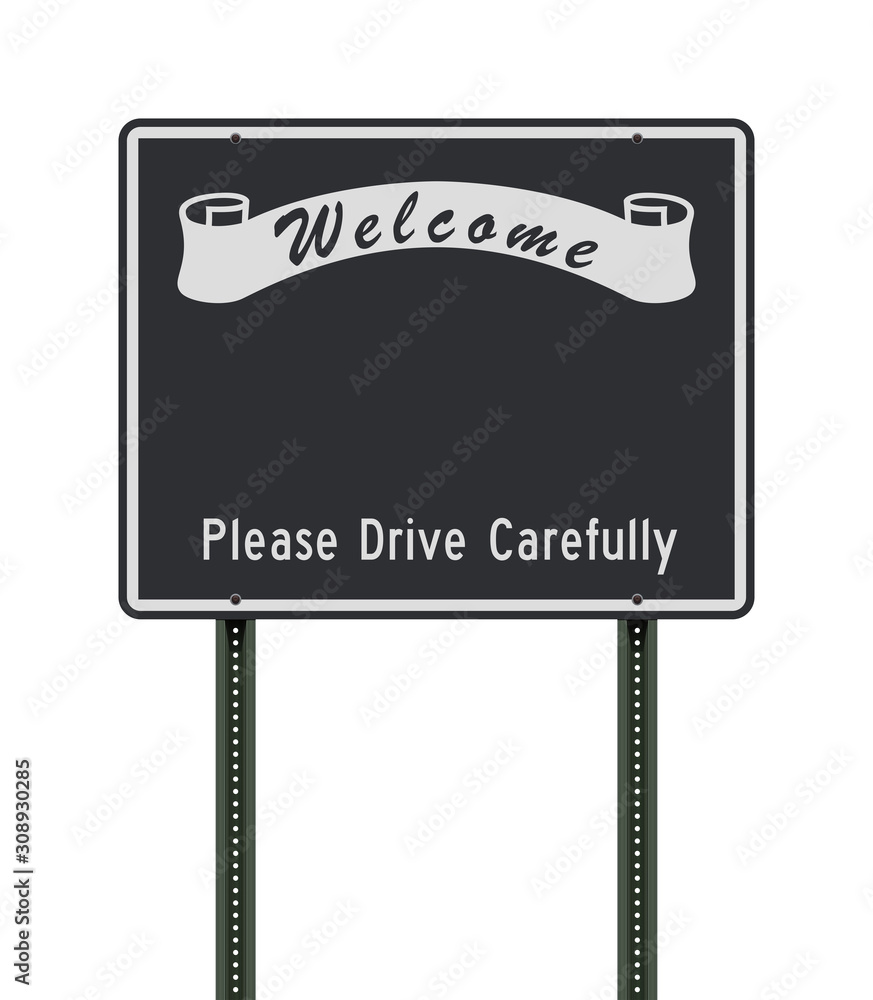 Vector illustration of a empty Welcome road sign template Stock Vector ...