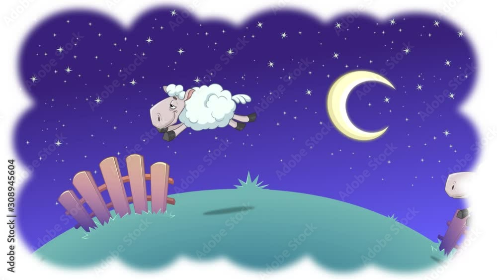 Sheep Jumping Over Fence Animation. Looped cartoon animation of a ...
