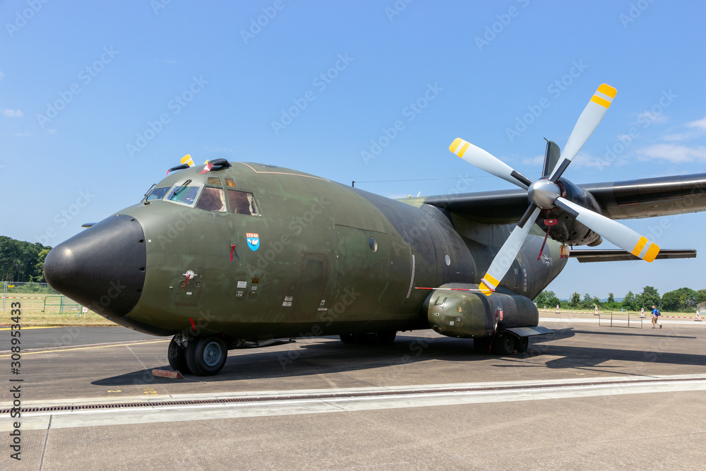NORVENICH, GERMANY - JUNE 12, 2015: German Air Force C-160 Transall ...