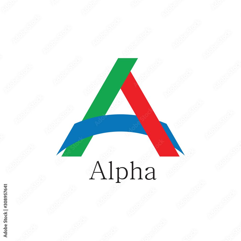 letter a alpha colorful paper linked logo vector Stock Vector | Adobe Stock