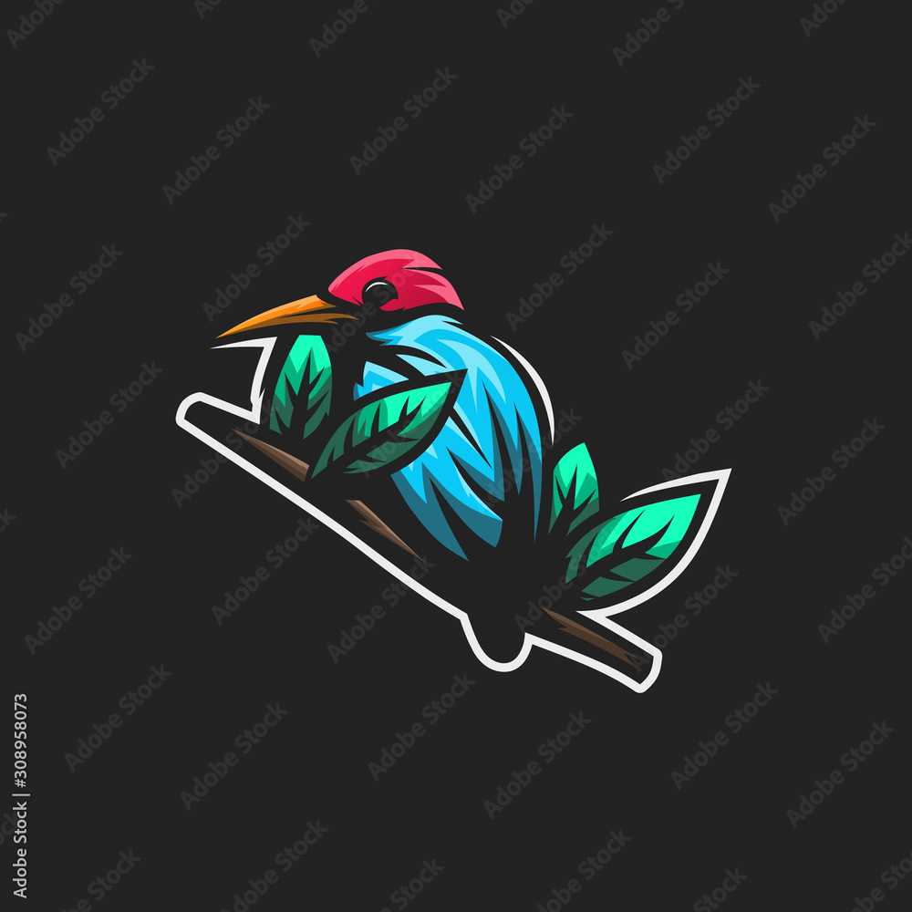 Bird mascot logo awesome Stock Vector | Adobe Stock