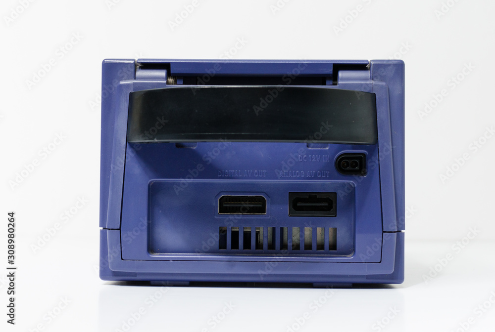 london, england 05/052019 A Purple Nintendo Game Cube Console on a ...