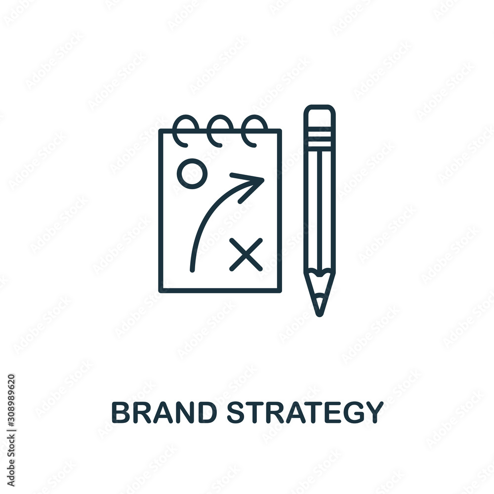 Brand Strategy icon. Line style element from business strategy ...