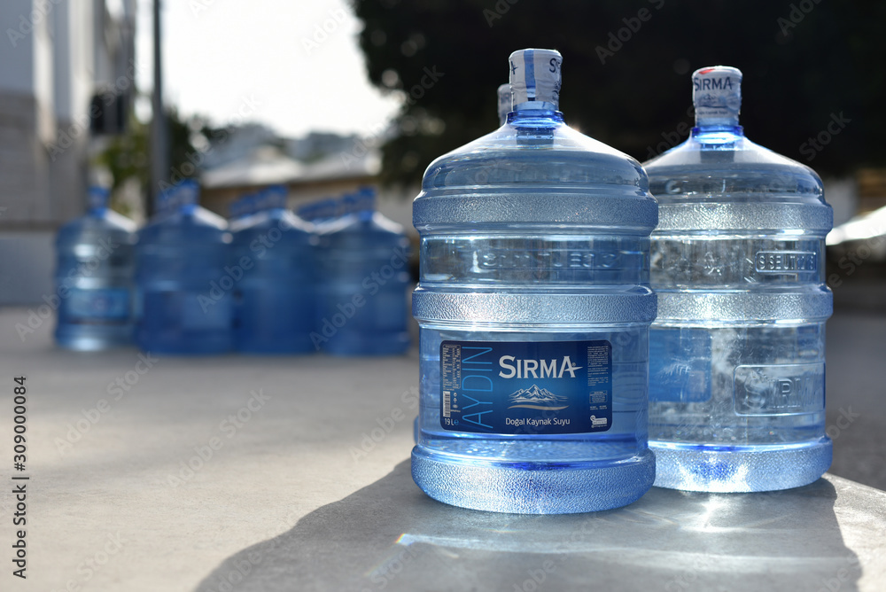 Bodrum / Turkey - 10.11.19: Delivery Bottles on 19 liters of Sirma ...