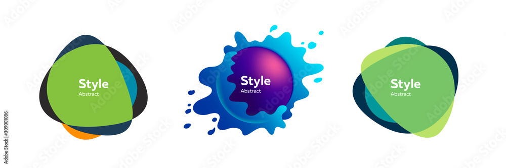 Set of abstract form dynamic composition. Design template for logo ...