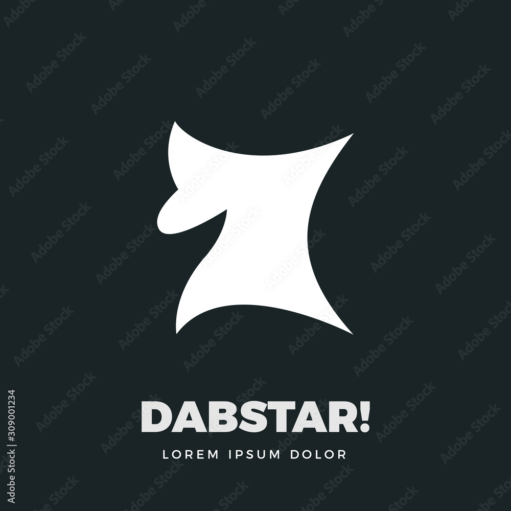 abstract sign of Silhouette dab star. Isolated vector Illustration ...
