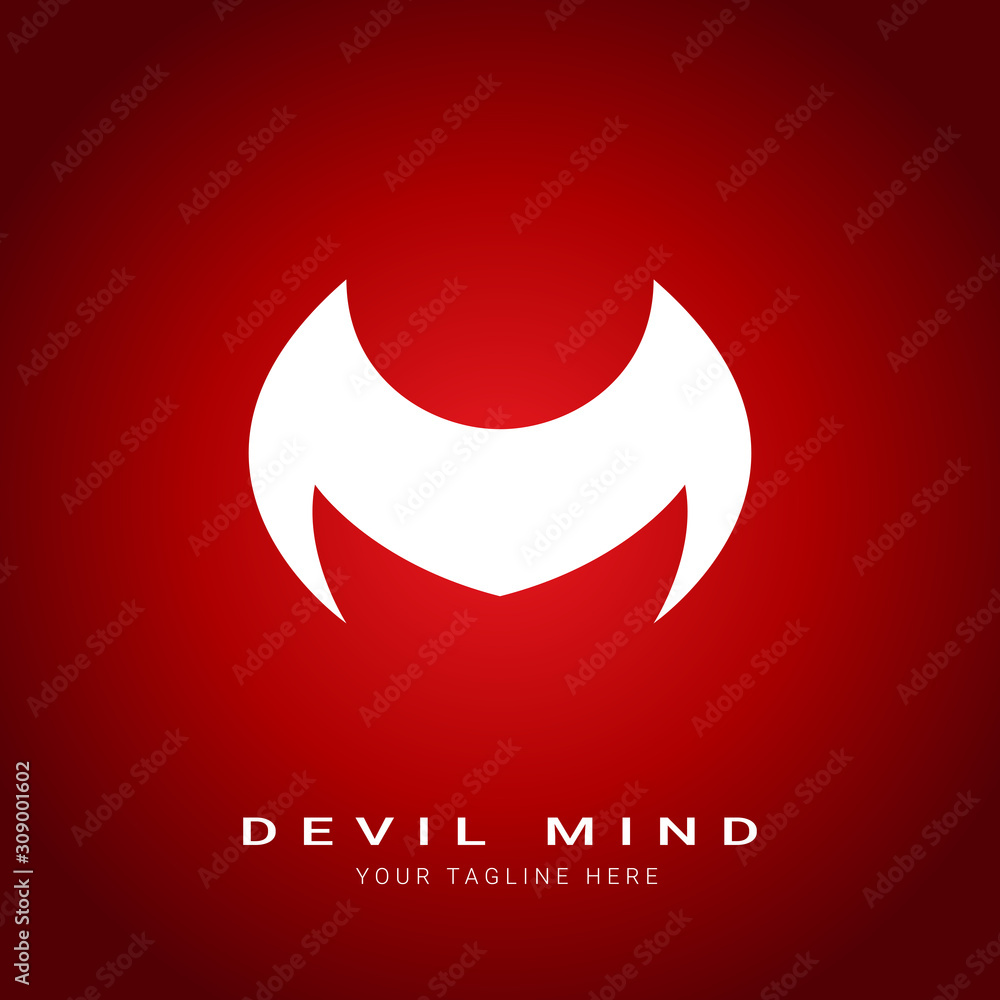 Evil M Letter Silhouette sign. Isolated Vector Illustration Stock ...