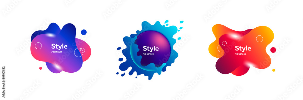 Set of layered fluid blobs. Design template for logo, flyer or ...