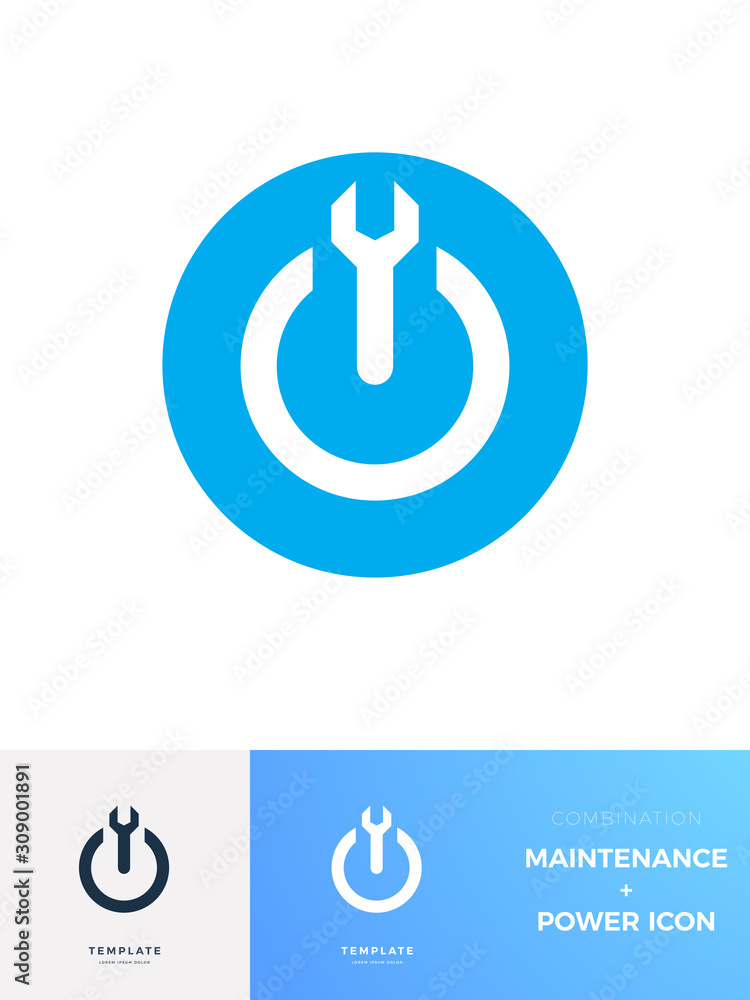 Maintenance Power logo with combination description Stock Vector ...