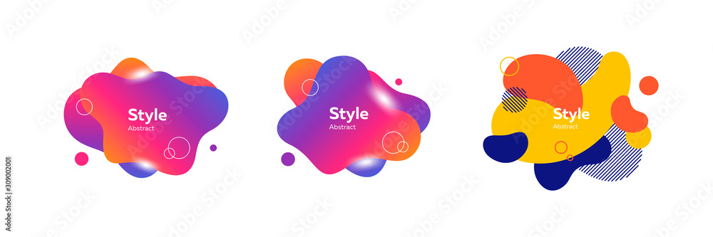 Set of spots with dynamic flowing colors. Design template for logo ...