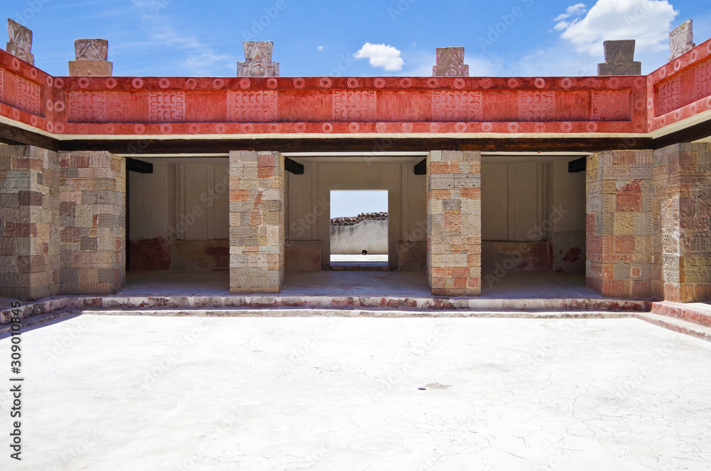 Popular tourist destination ancient Aztec city ruins of the pyramids of ...