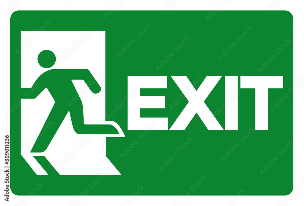 Exit Symbol Sign, Vector Illustration, Isolate On White Background ...