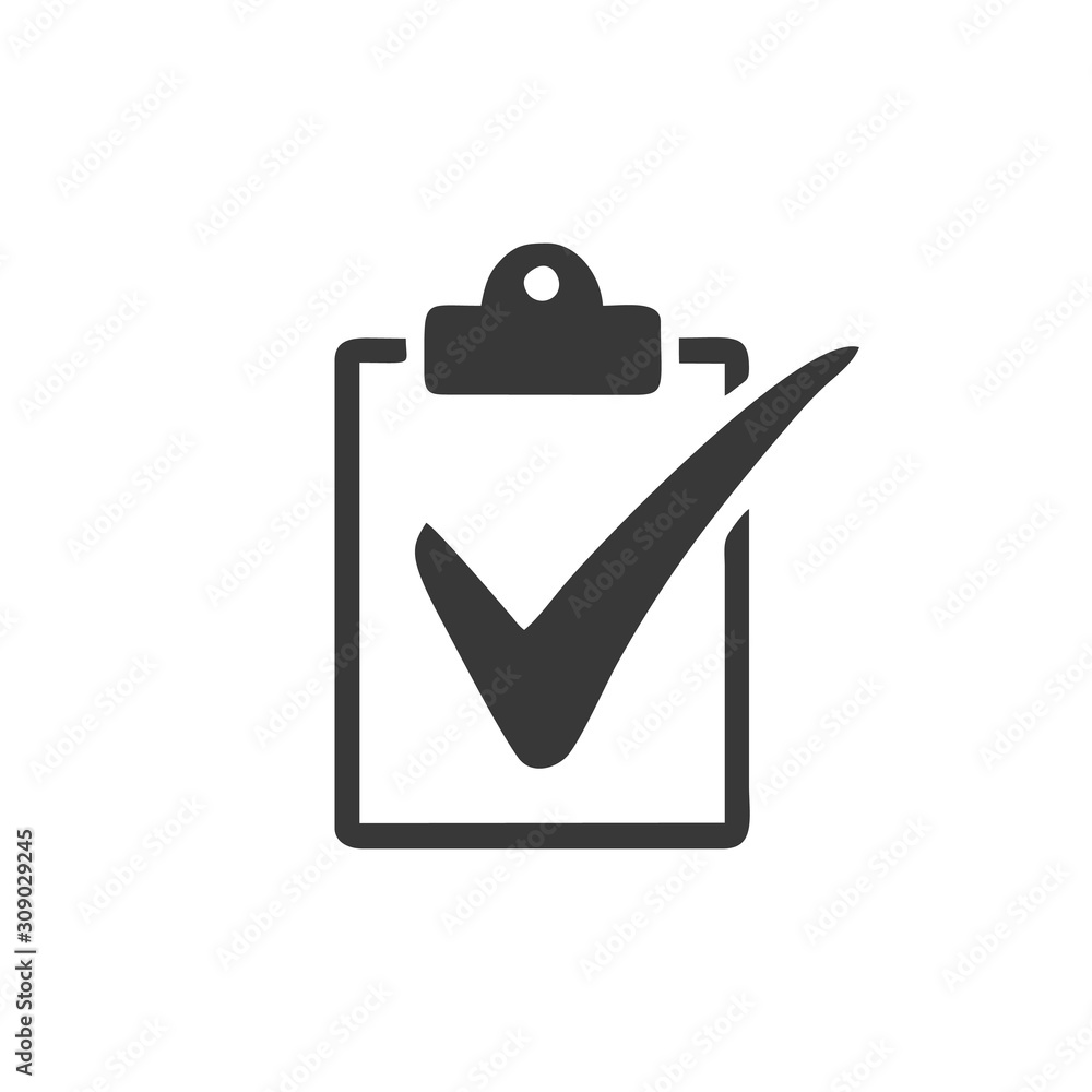 Check mark icon. Check button. Done note. Flat design style. Stock ...