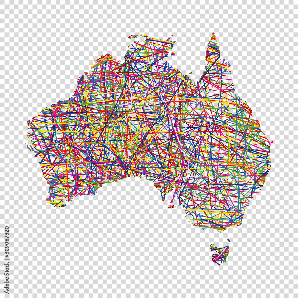 vector colorful map of Australia on white background Stock Vector ...