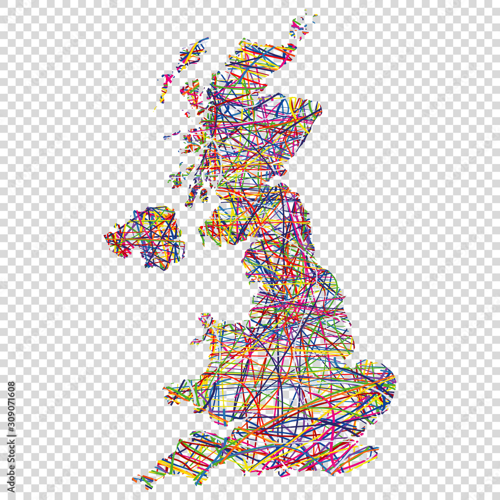 vector colorful map of UK on white background Stock Vector | Adobe Stock