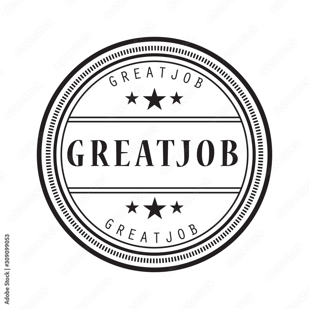 Great Job grunge retro black isolated stamp on white background Stock ...