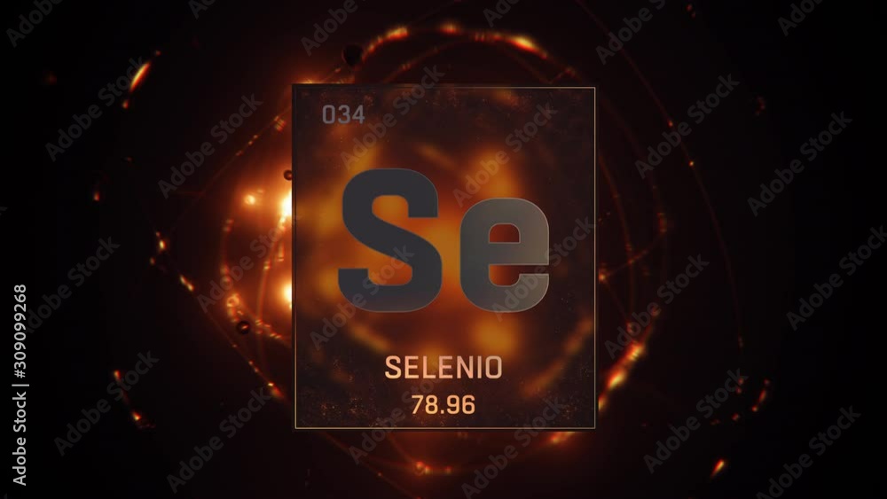 Selenium As Element 34 Of The Periodic Table Seamlessly Looping 3d Animation On Orange