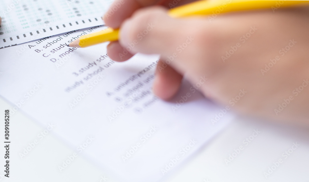 high school,university student study.hands holding pencil writing paper ...