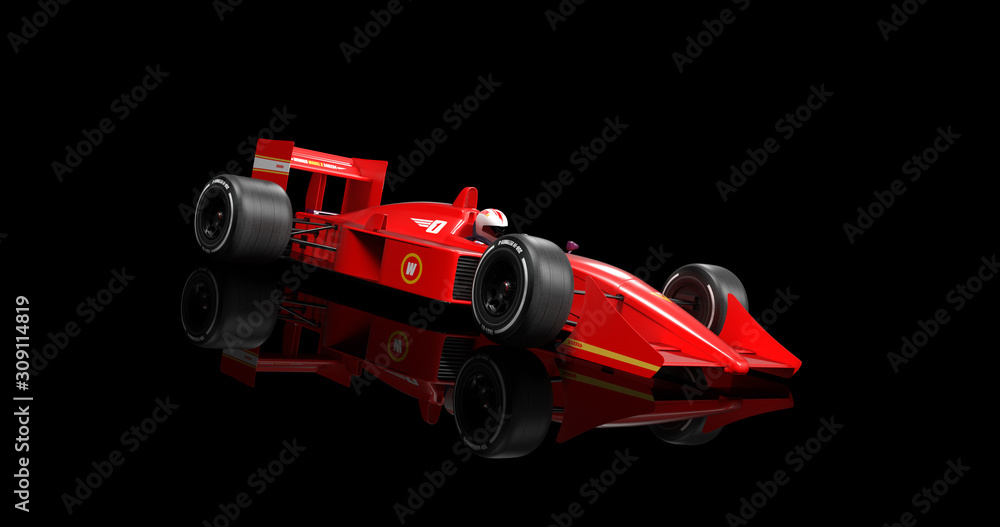 Generic Red Racing Car Speeding On Black Background. 3D Illustration ...