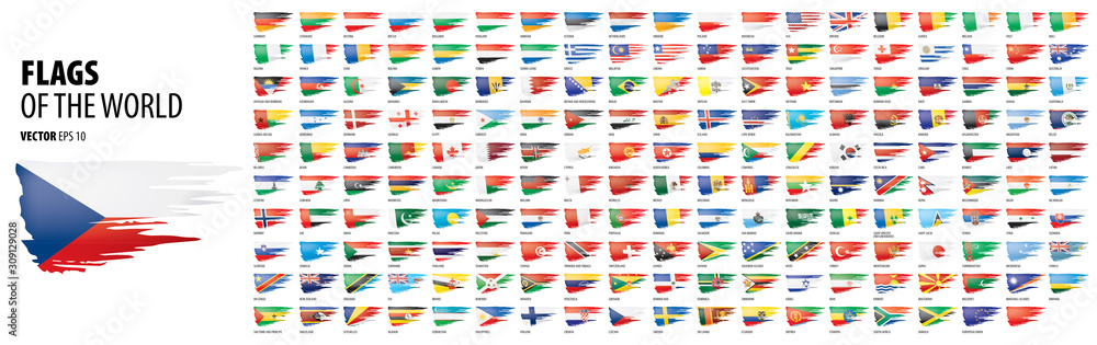 National flags of the countries. Vector illustration on white ...