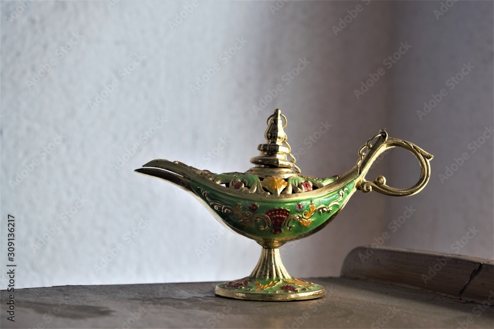 miniature of magic lamp as per popular Arabian fairy tales about ...