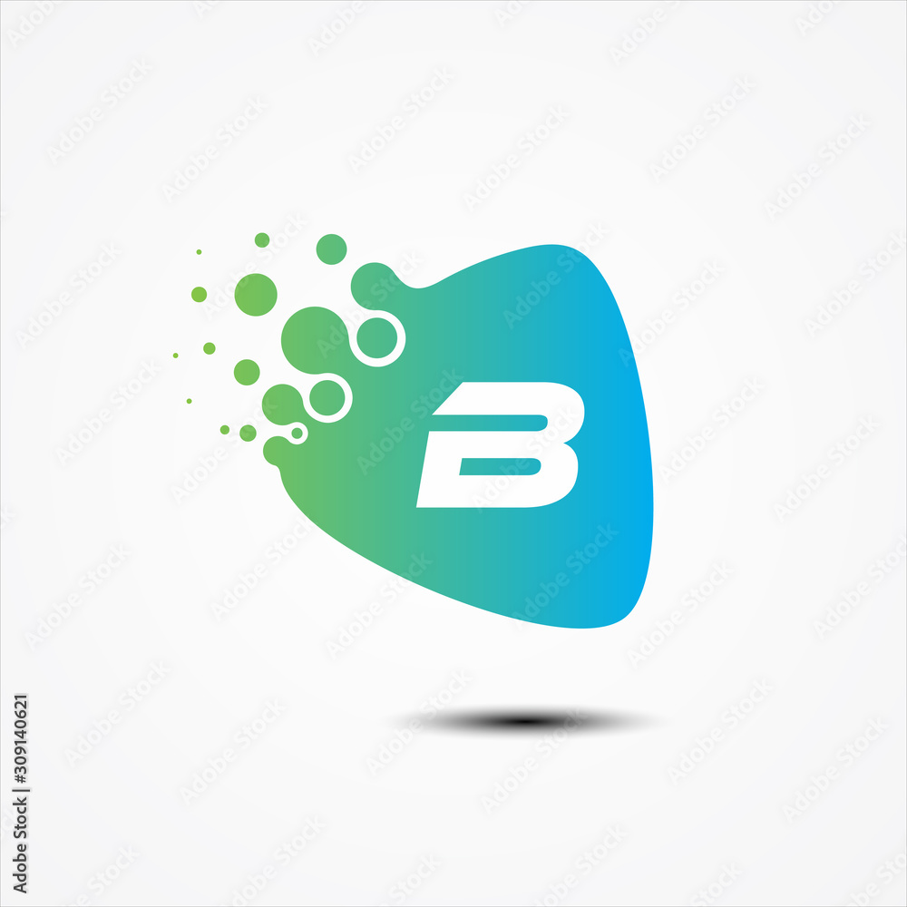 Triangle vector design with B letter symbol design minimalist Stock ...