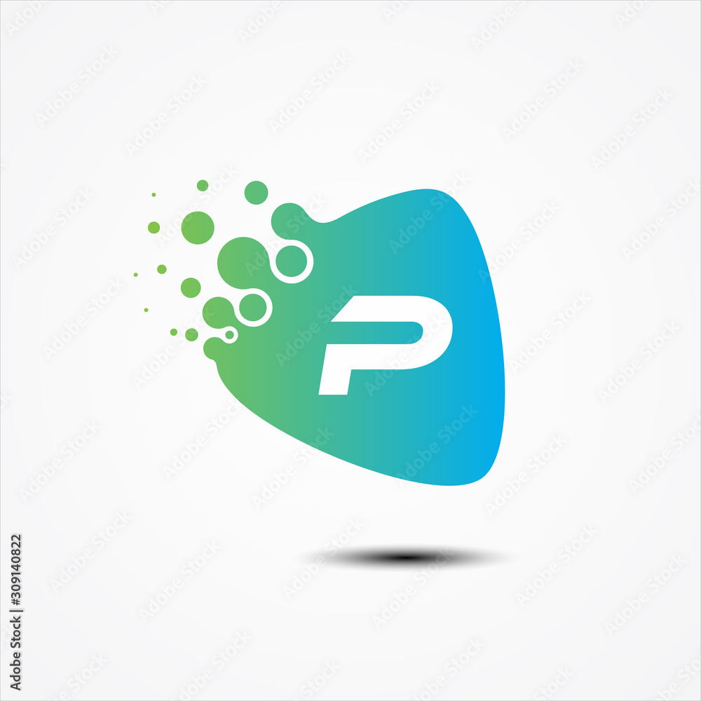 Triangle vector design with P letter symbol design minimalist Stock ...