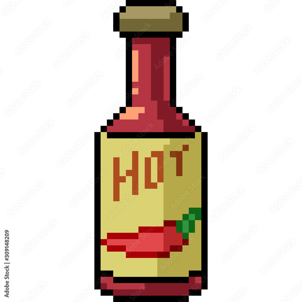 vector pixel art sauce bottle Stock Vector | Adobe Stock
