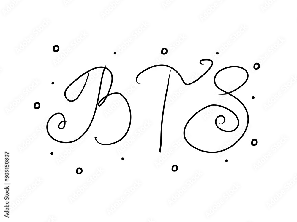 BTS, abbreviation. Hand lettering for concept design. Information ...