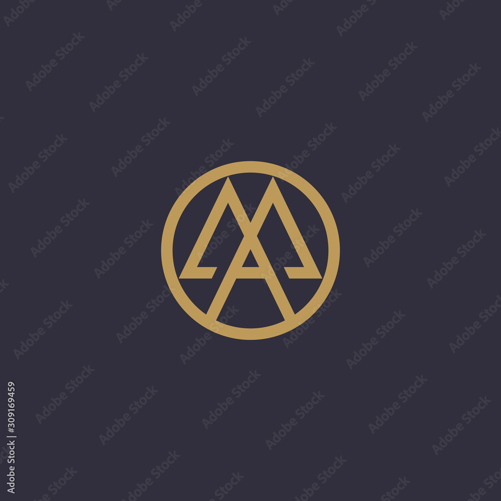 MA, AM. Monogram of Two letters M&A or A&M. Luxury, simple, minimal and ...